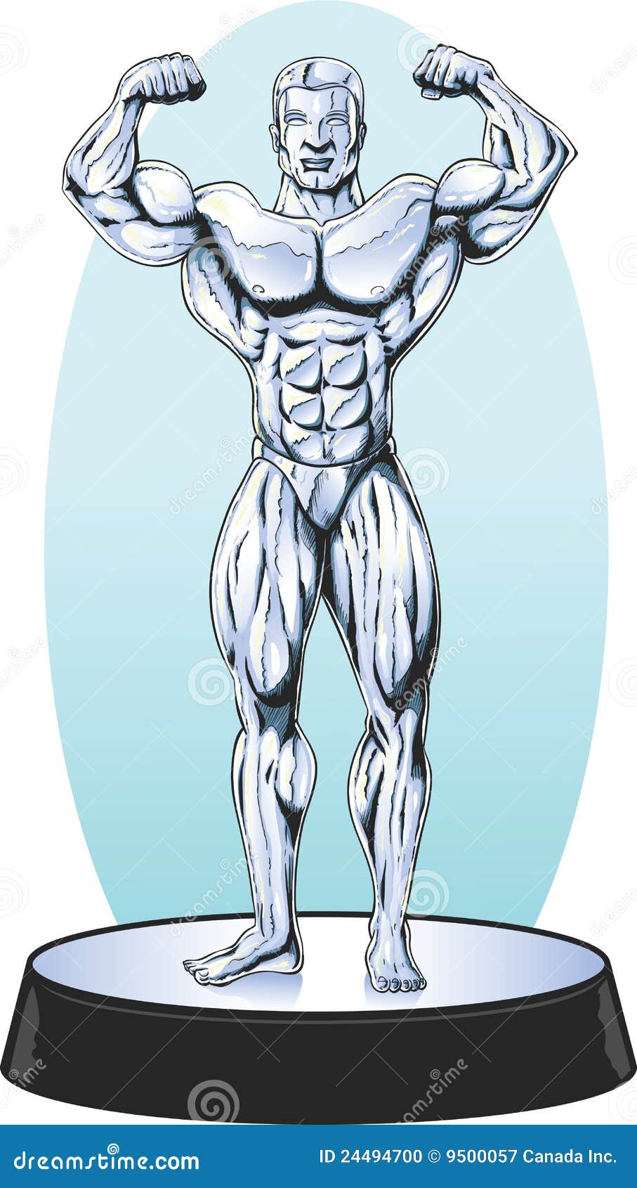 Bodybuilder Trophy Icon With Hand Muscle Symbol For Bodybuilding ...