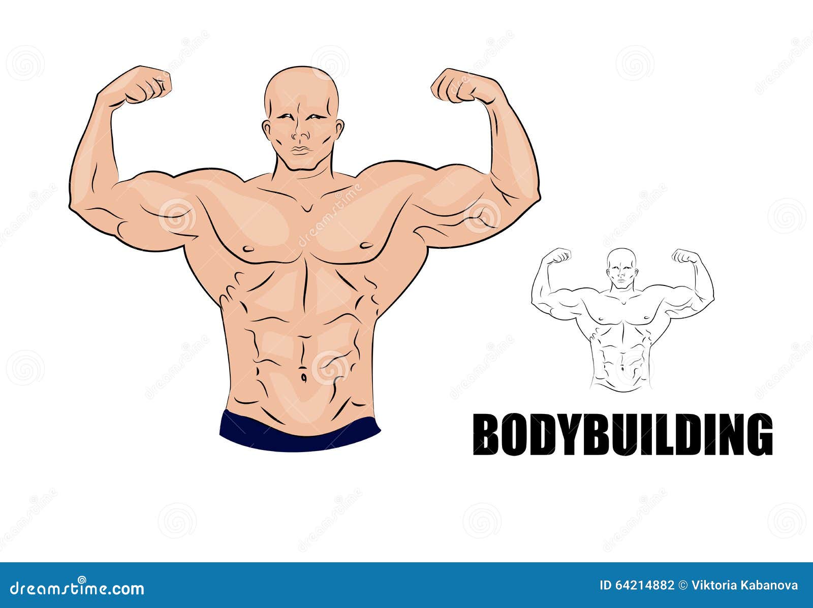 Strong Muscular Torso Bodybuilder Back View Cartoon Vector ...