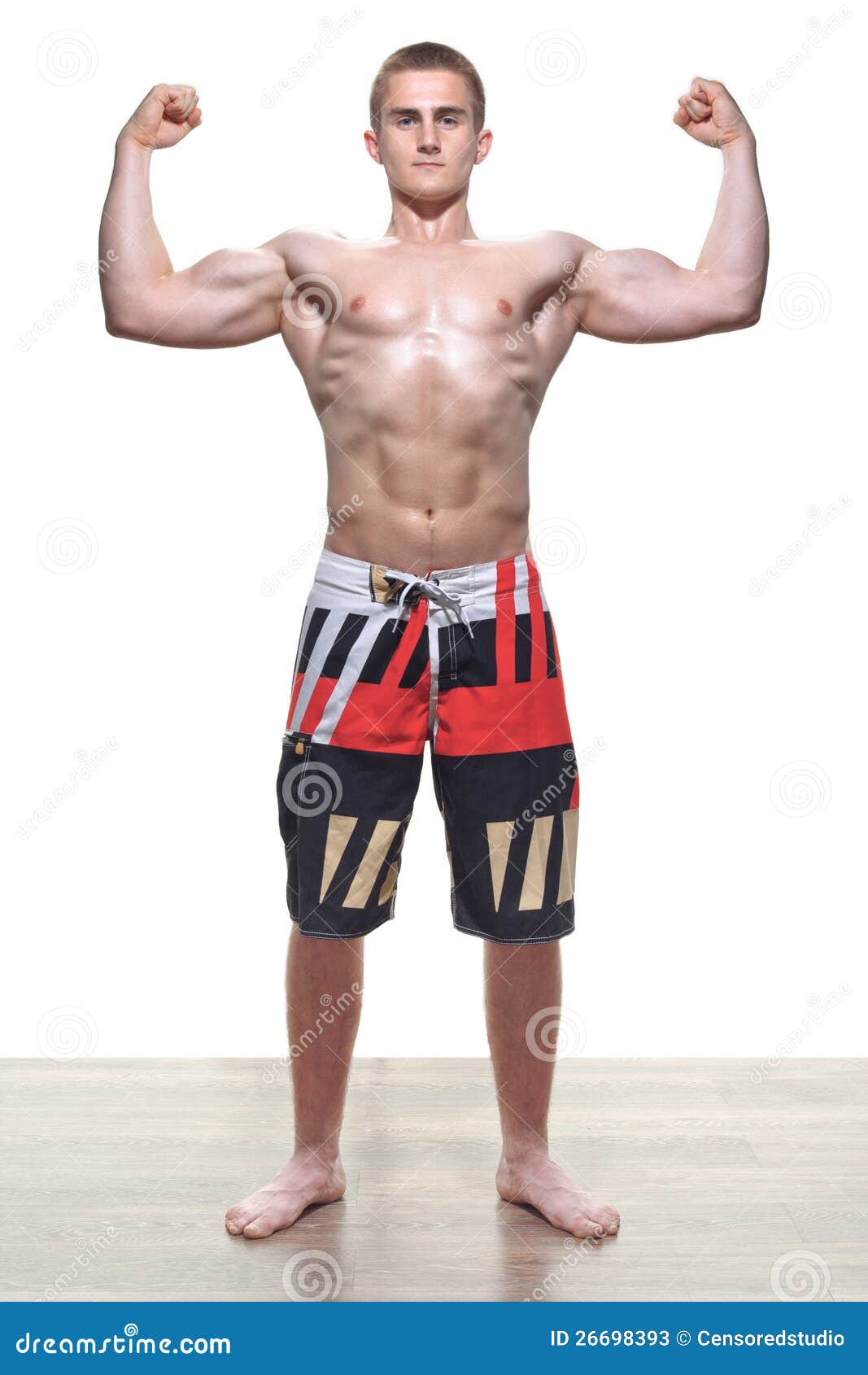 Bodybuilder in studio stock image. Image of fitness, model - 26698393
