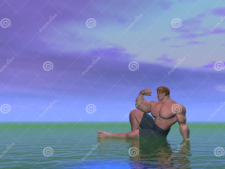 Bodybuilder Thirteen stock illustration. Illustration of grimace - 1043351