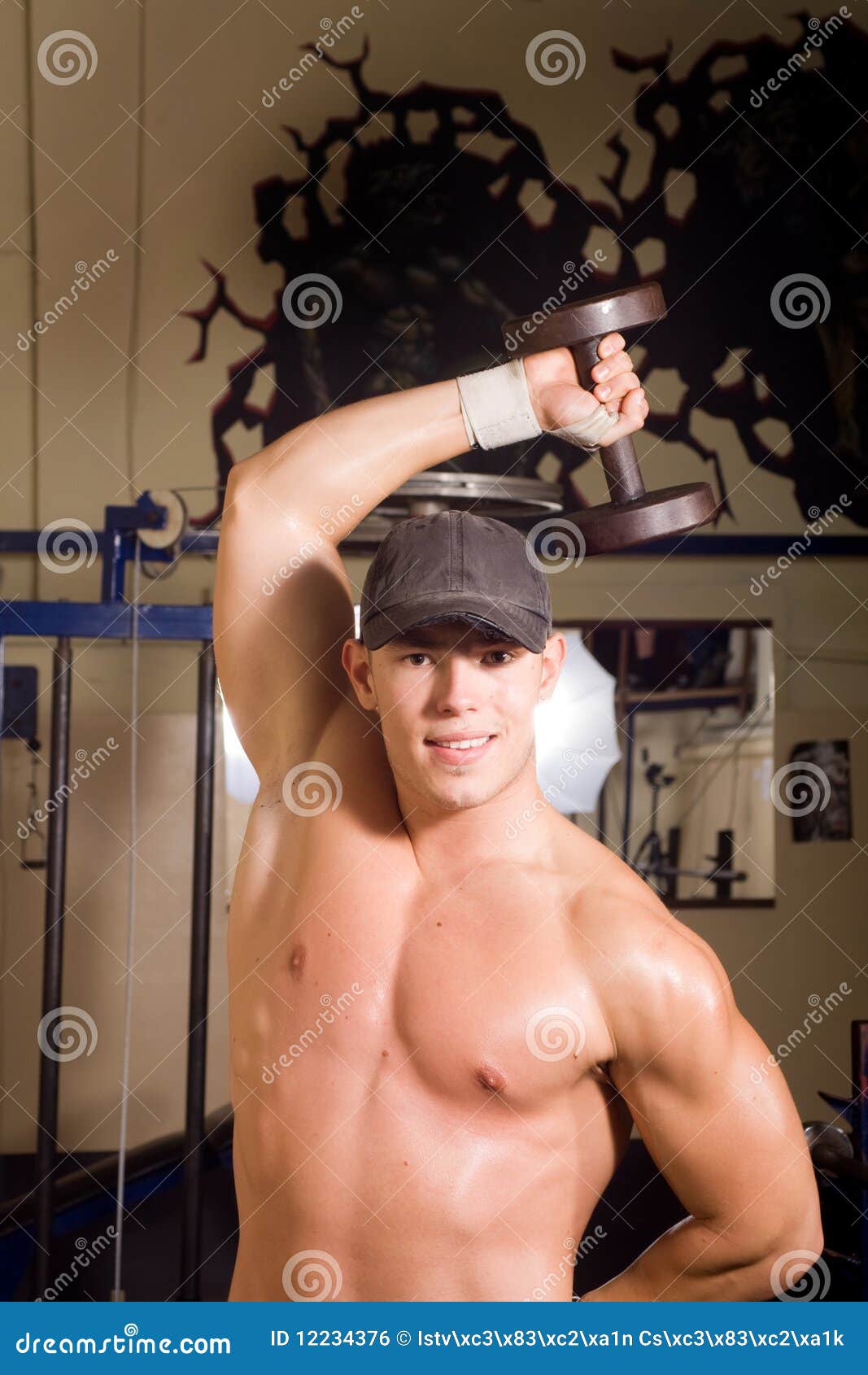 Bodybuilder training stock photo. Image of discs, fitness - 12234376