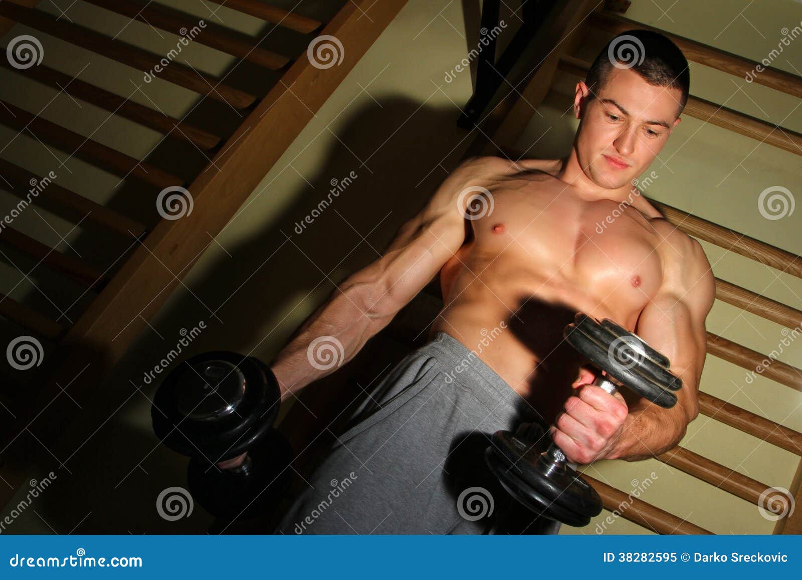 Bodybuilder training hard stock image. Image of building - 38282595