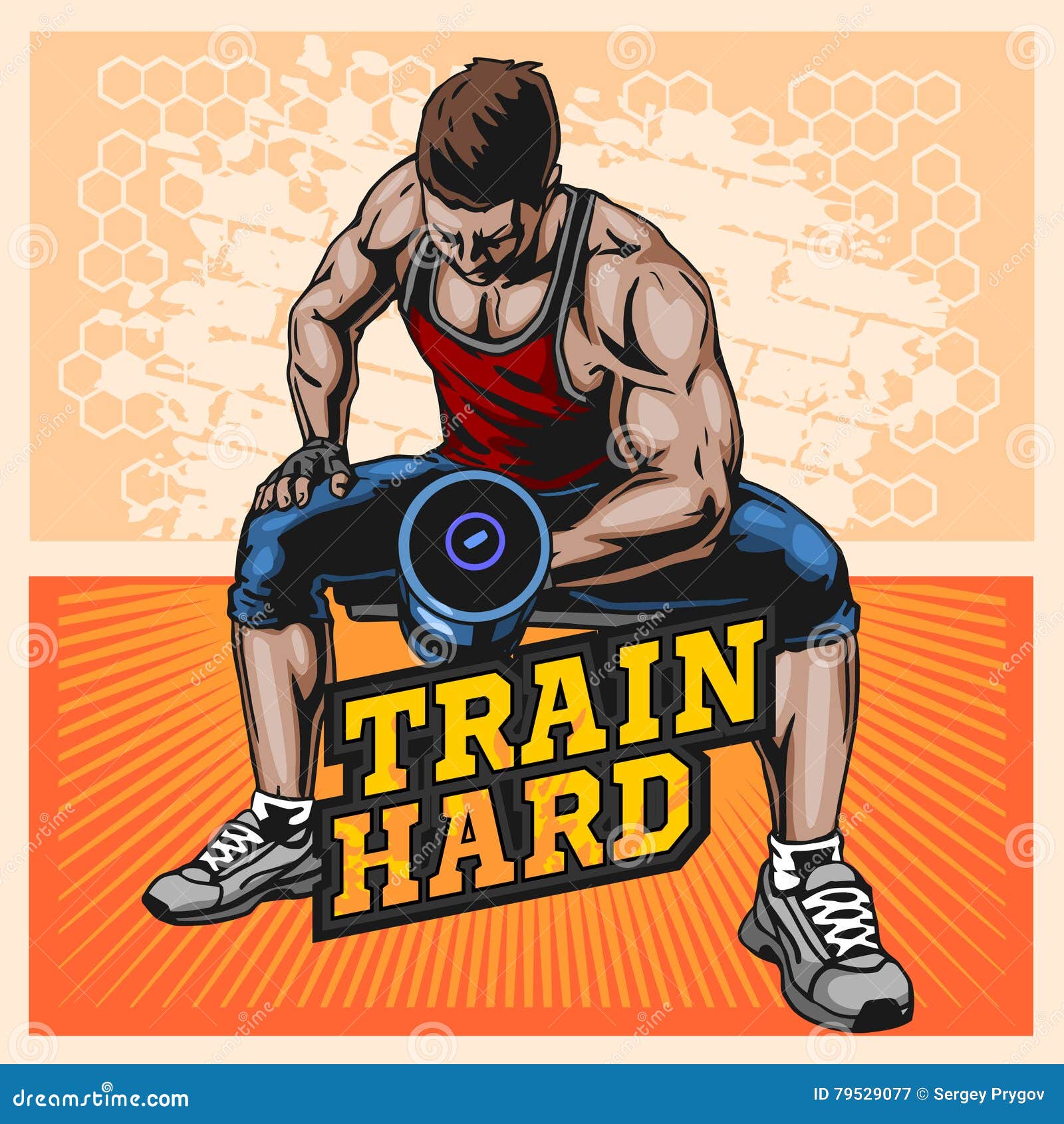 Bodybuilder Vector Image, Front Double Biceps Illustration ...