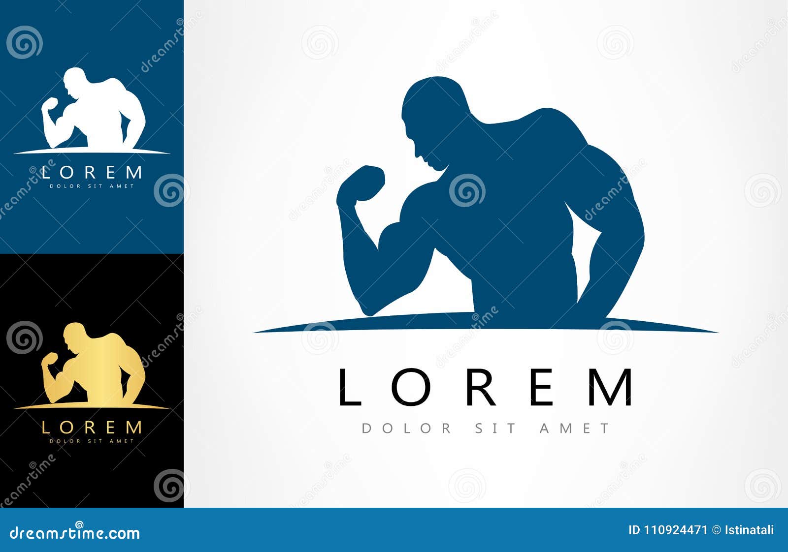 Bodybuilder vector logo stock vector. Illustration of health - 110924471