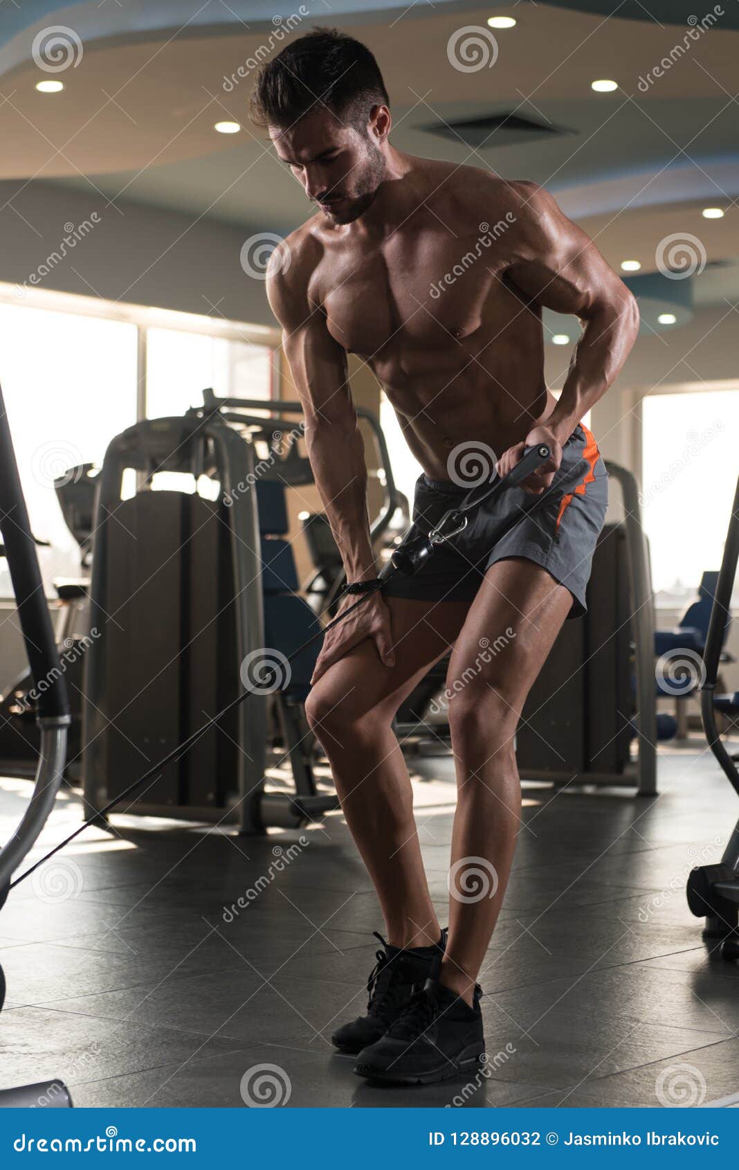 Back Workout Cable in Gym stock photo. Image of eating - 128896032