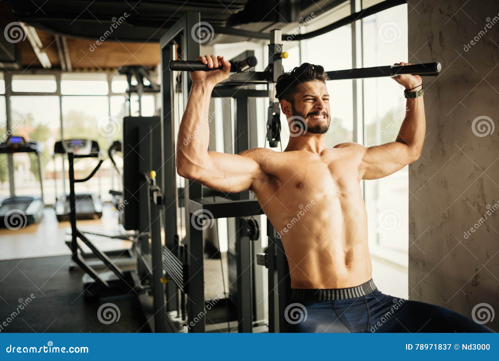 Bodybuilder Working Out in Gym Stock Image - Image of lifestyle ...
