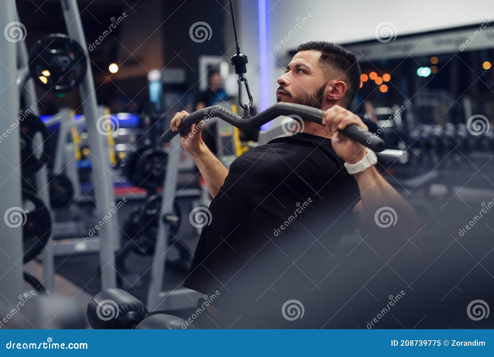 Bodybuilder Working Out in Gym with Determination Stock Image - Image ...