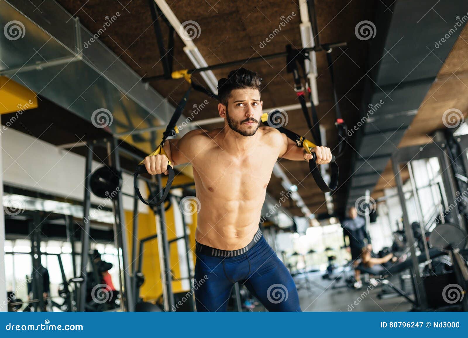 Bodybuilder Working Out in Gym Stock Image - Image of training, fitness ...