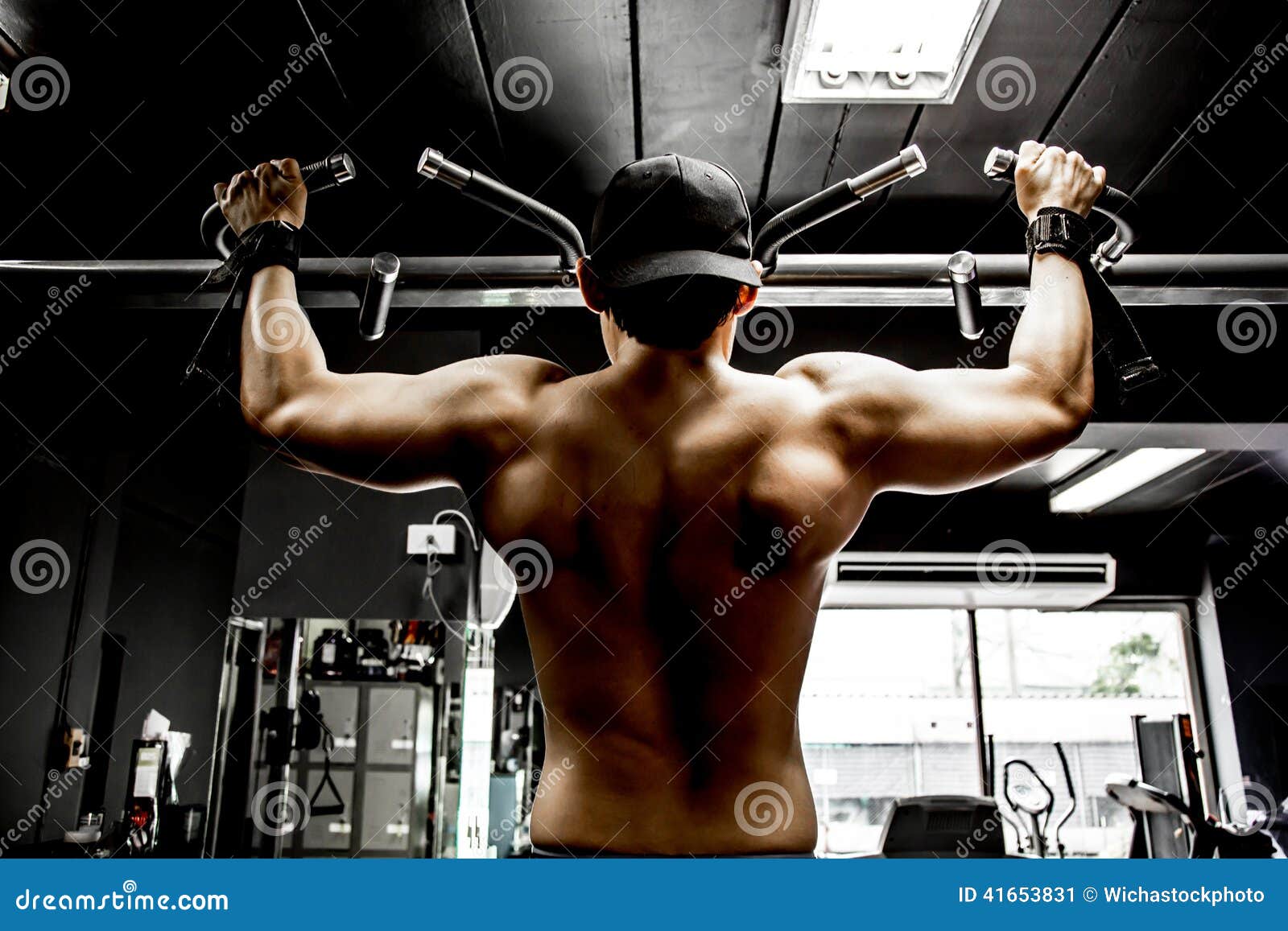Bodybuilder Working Out in Gym Stock Image - Image of build, beauty ...