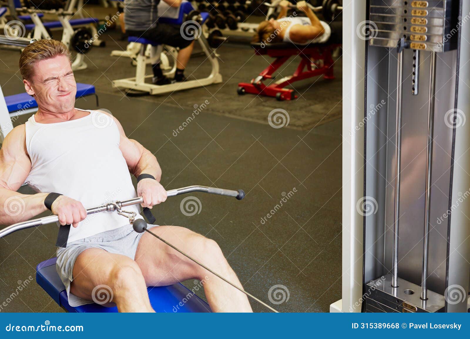Bodybuilder Workouts Exercise in Gym Stock Photo - Image of person ...
