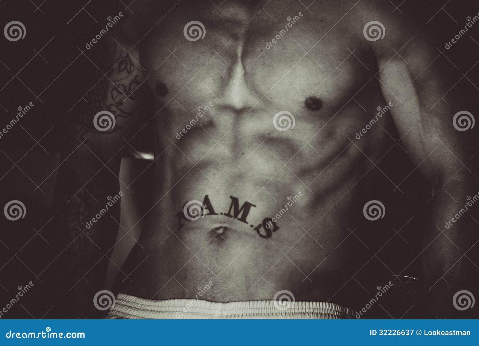 Bodybuilders Six Pac Closeup Stock Image - Image of healthy, horizontal ...