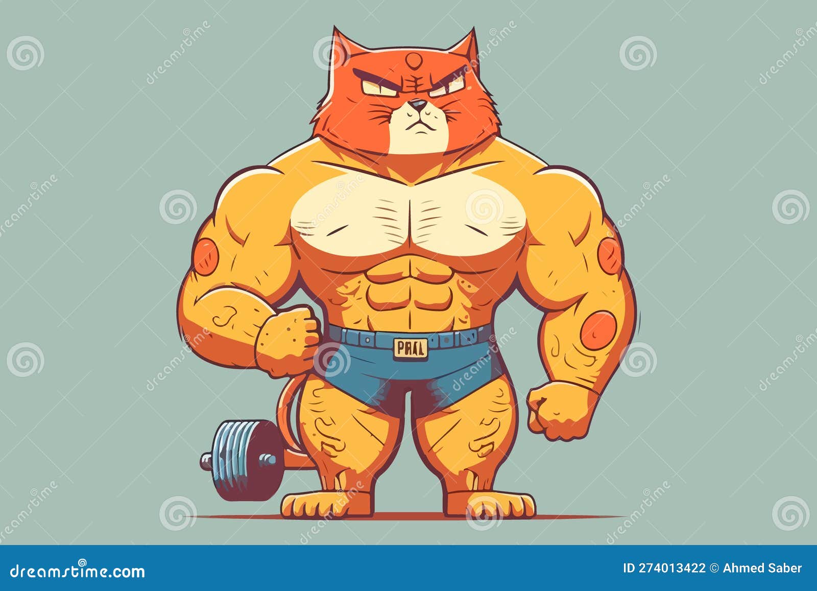 Bodybuilding Cat Vector Illustration Stock Vector - Illustration of ...
