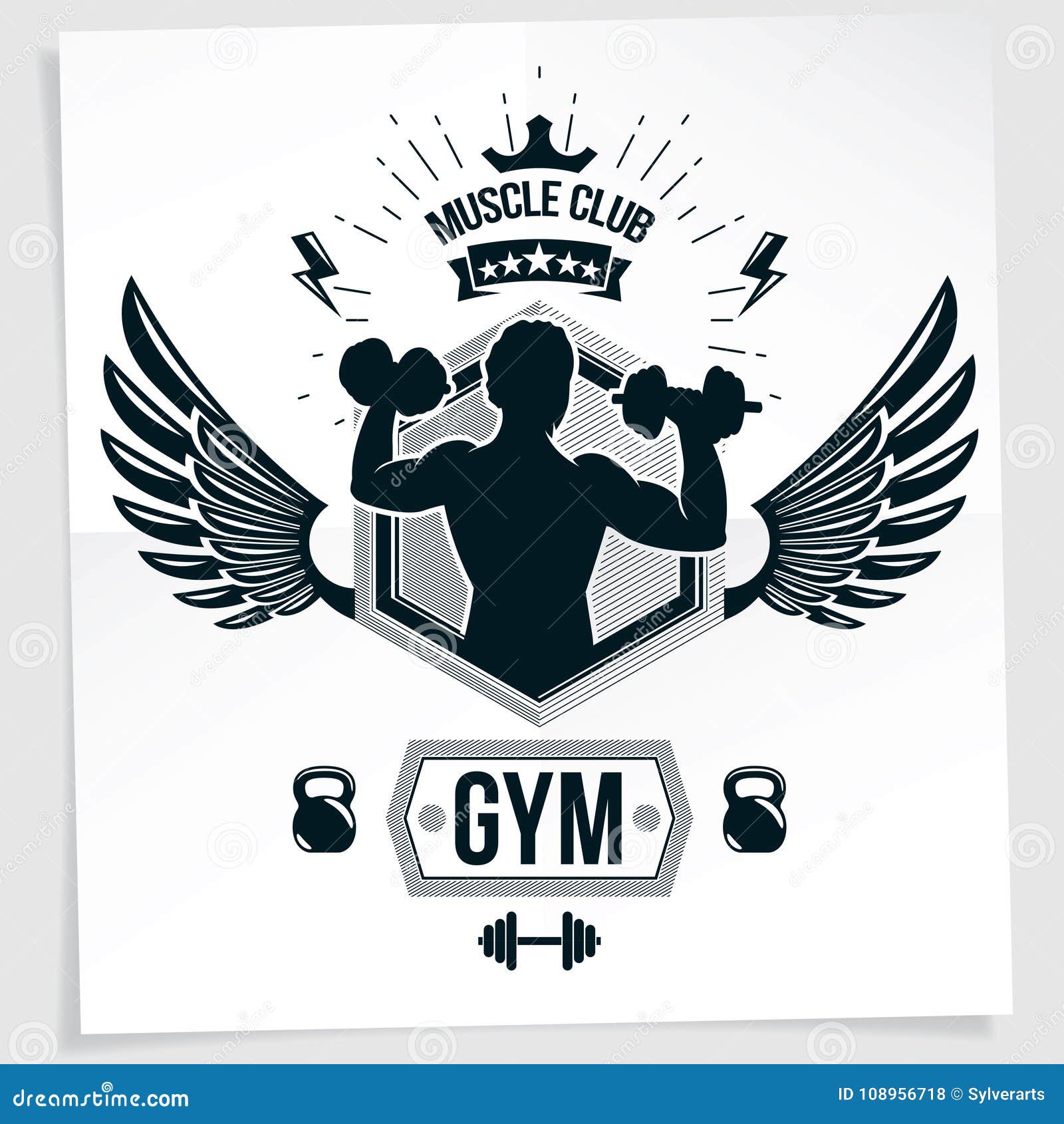 Bodybuilding Championship Advertising Leaflet Composed Using Vector ...
