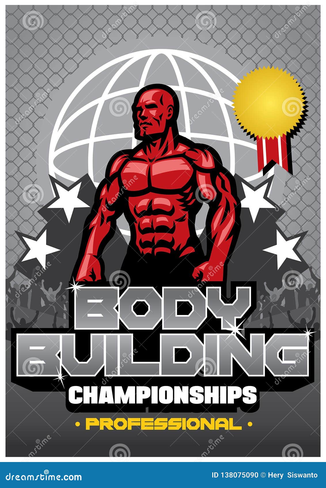 Bodybuilding Poster Background Cartoon Vector | CartoonDealer.com #43626271