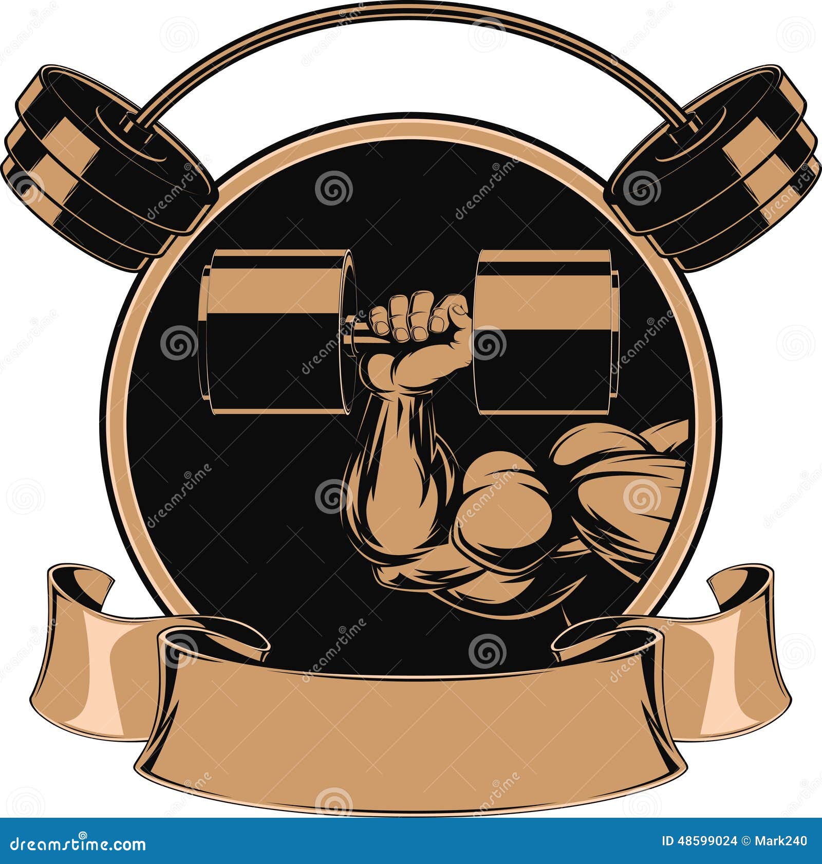 Bodybuilding, iron biceps stock vector. Illustration of competition ...