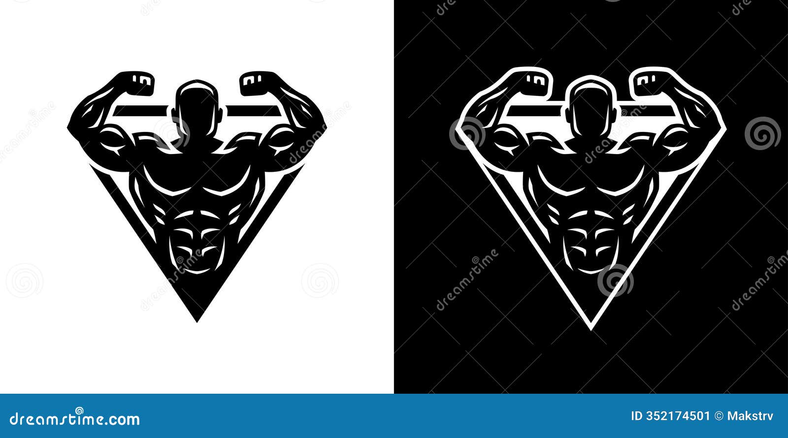 Bodybuilding, Logo, Two Options. Stock Illustration - Illustration of ...