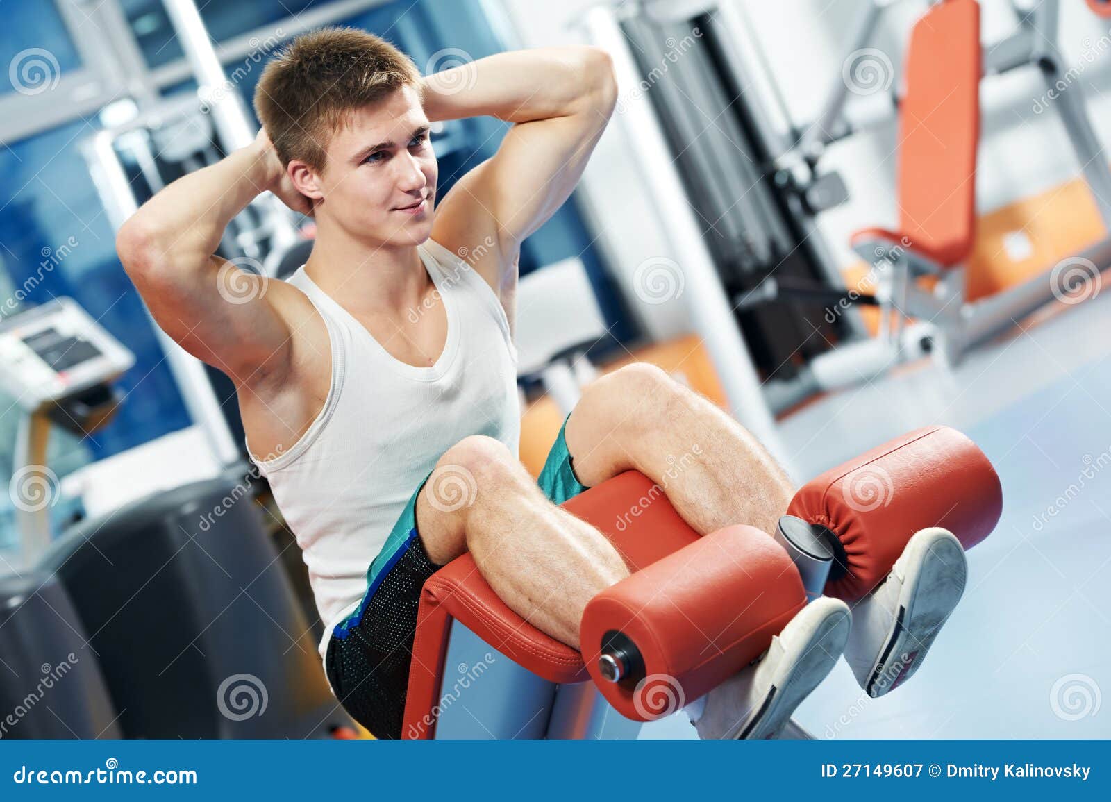 Bodybuilding Man at Abdominal Crunch Exercises Stock Image - Image of ...