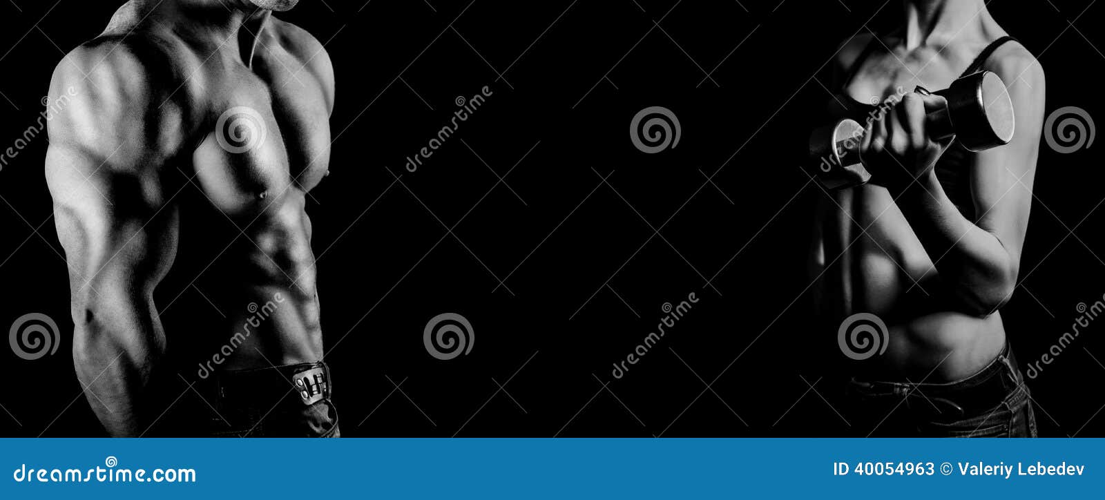 Bodybuilding. Man and Woman Stock Image - Image of couple, adult: 40054963