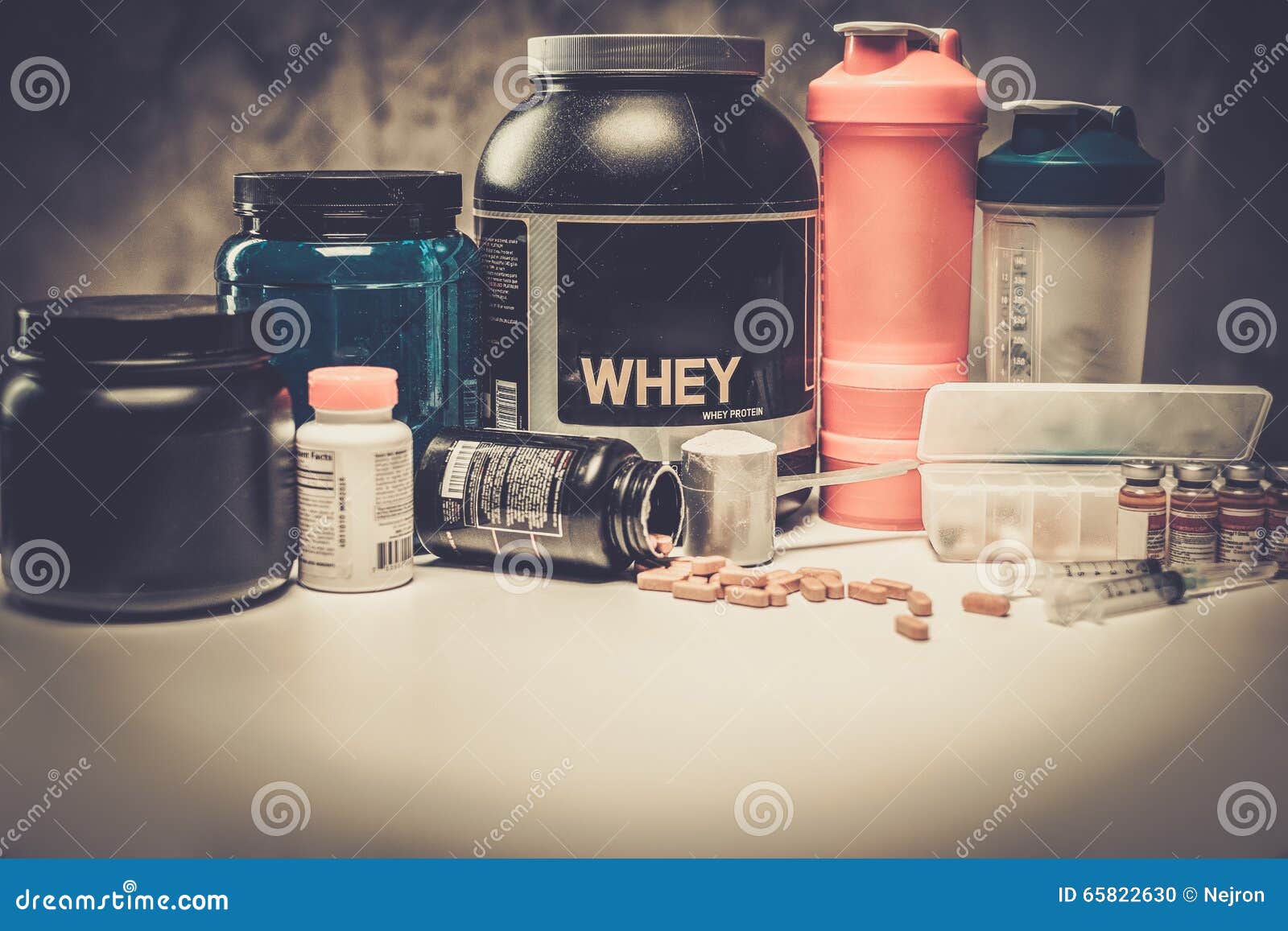 Bodybuilding Nutrition Supplements, Chemistry Stock Photo - Image of ...