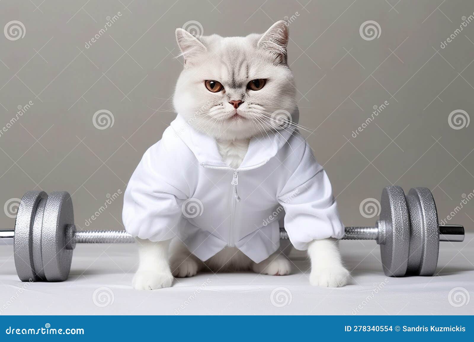 Bodybuilding Outfit for Cats. Generative AI Stock Illustration ...