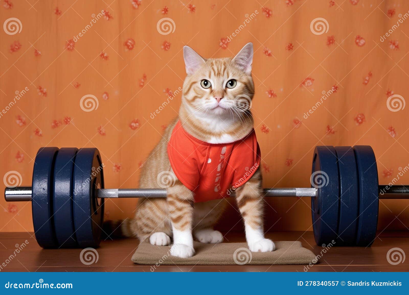 Bodybuilding Outfit for Cats. Generative AI Stock Illustration ...