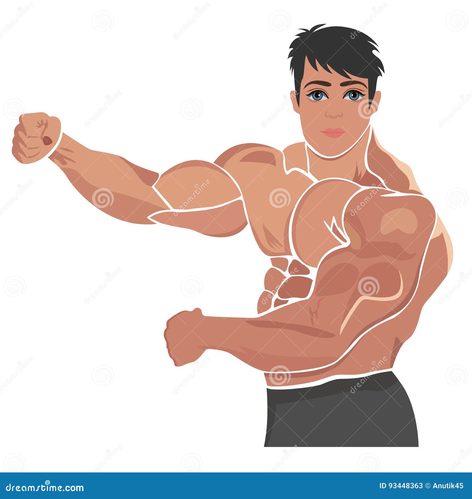 Bodybuilding, Power Lifting Vector Illustration Stock Vector ...