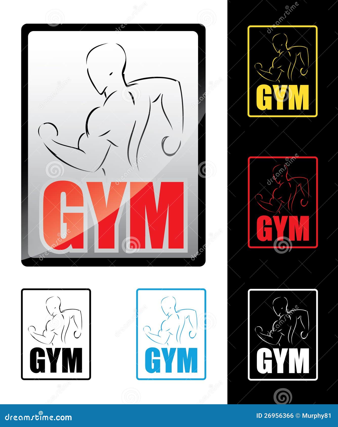 Bodybuilding sign stock vector. Illustration of center - 26956366