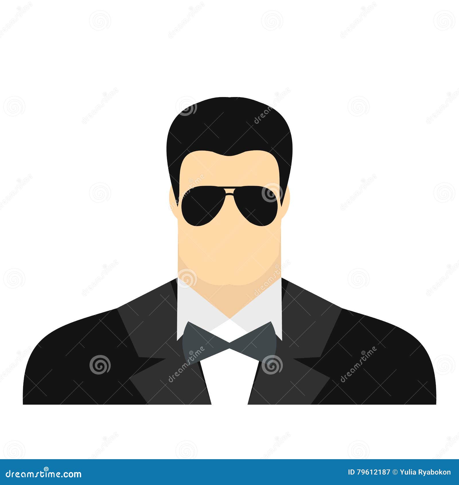 Bodyguard Agent Man Flat Icon Stock Vector - Illustration of police ...