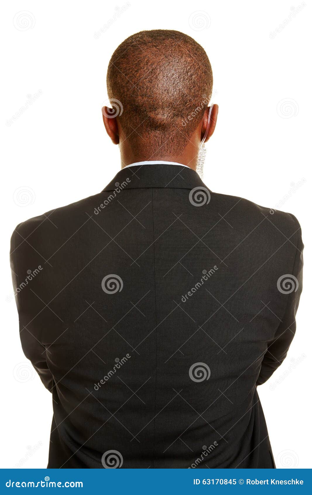 Bodyguard from Behind in a Suit Stock Image - Image of safeguarding ...