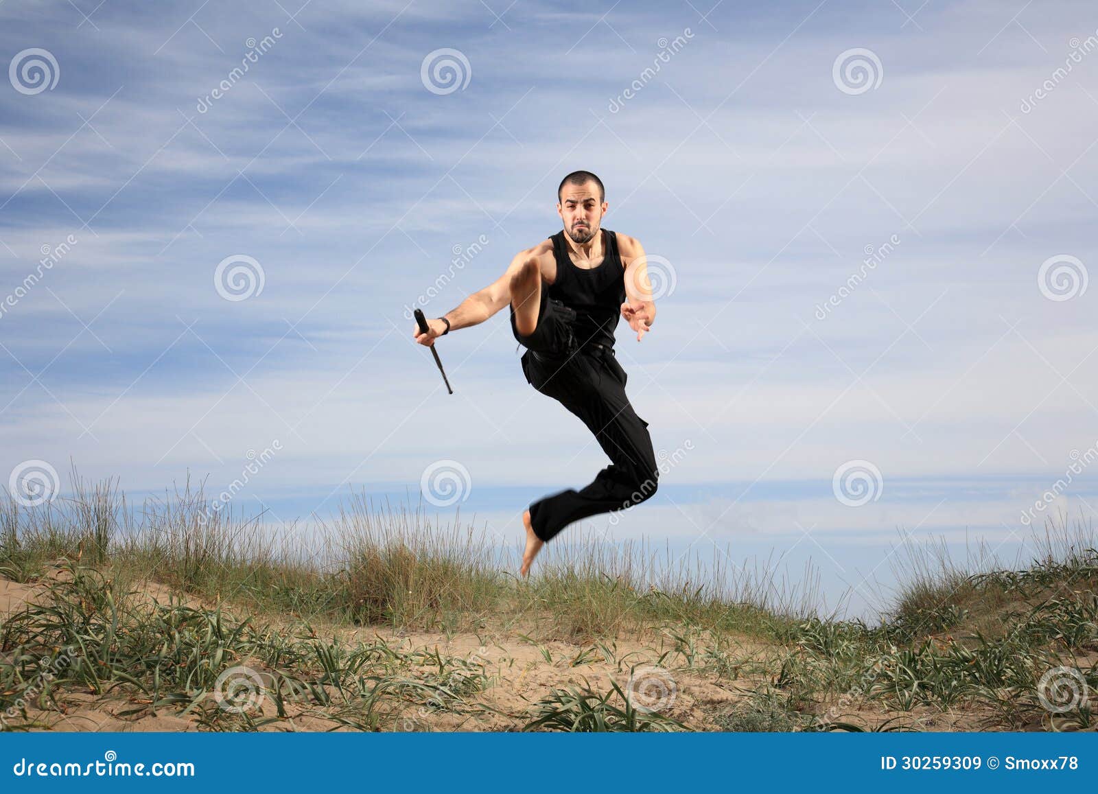Bodyguard Jumping in the Air Stock Image - Image of muscle, portrait ...