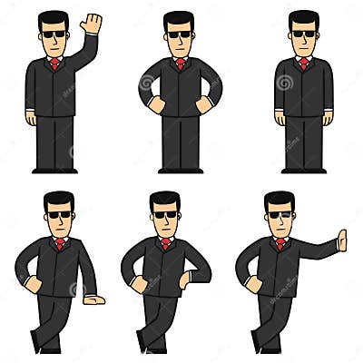 Bodyguard character set 01 stock vector. Illustration of government ...