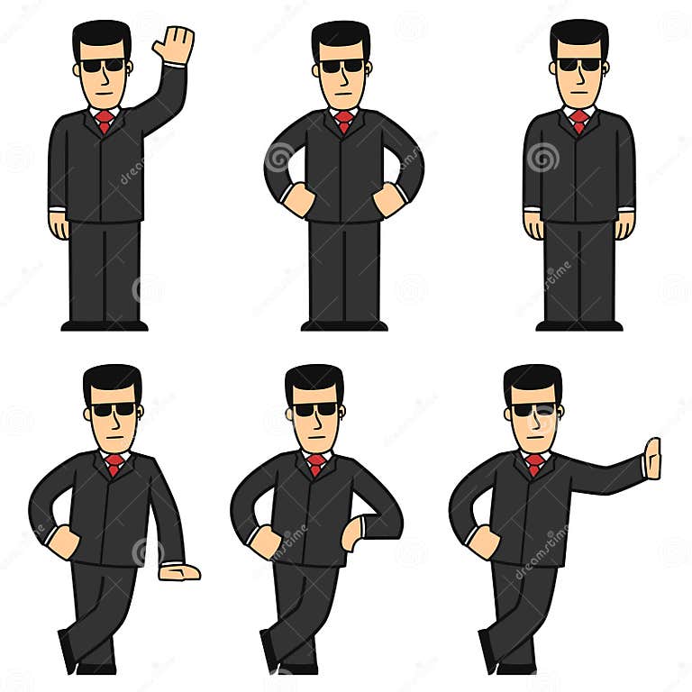 Bodyguard character set 01 stock vector. Illustration of government ...