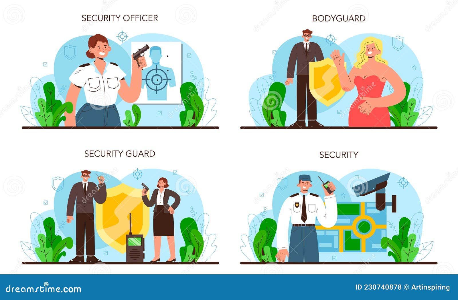 Bodyguard Set. Surveillance and Ptrotection of a Customer or an Object ...