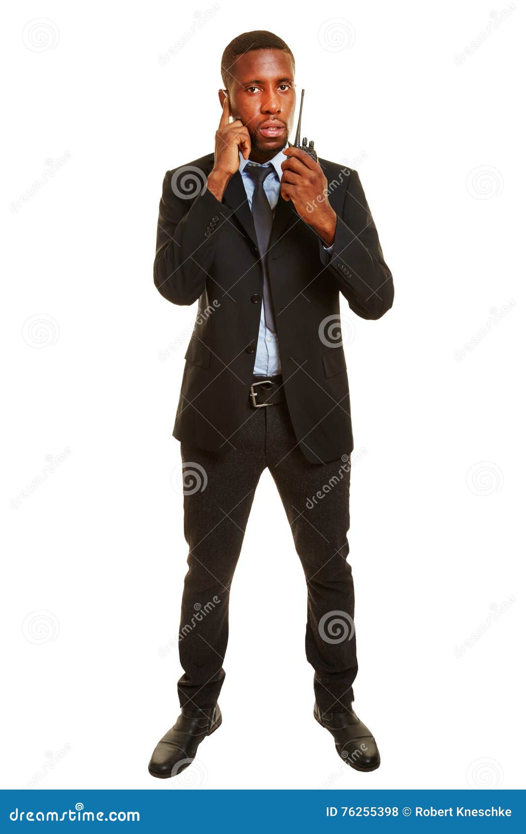 Bodyguard in Suit with Radio Set Stock Photo - Image of folder, firm ...