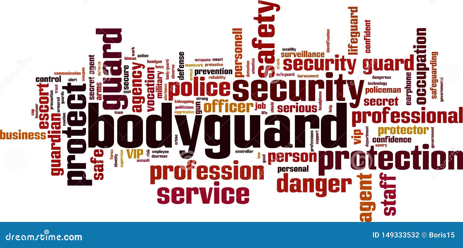 Bodyguard word cloud stock vector. Illustration of agency - 149333532