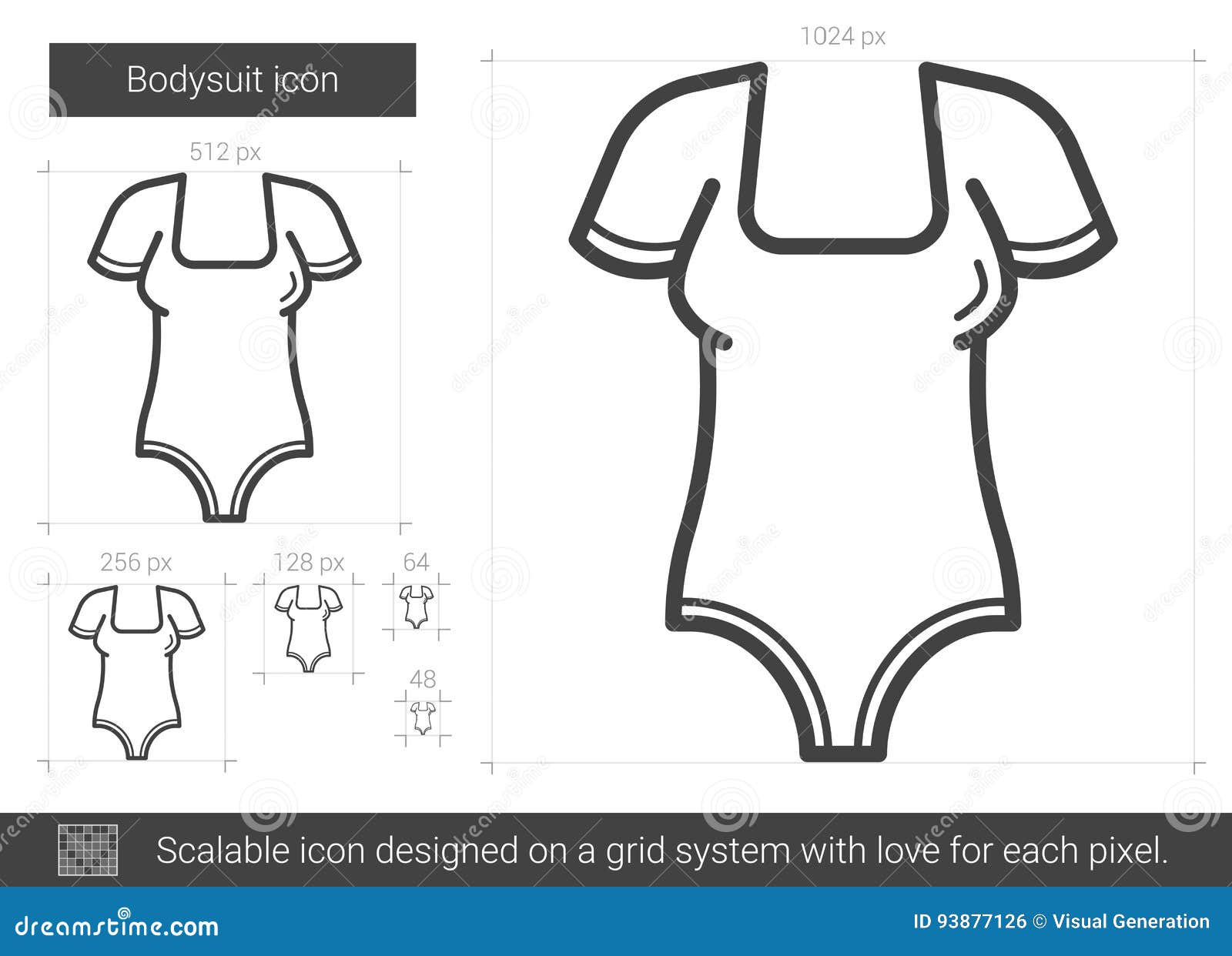 Bodysuit line icon. stock vector. Illustration of garment - 93877126