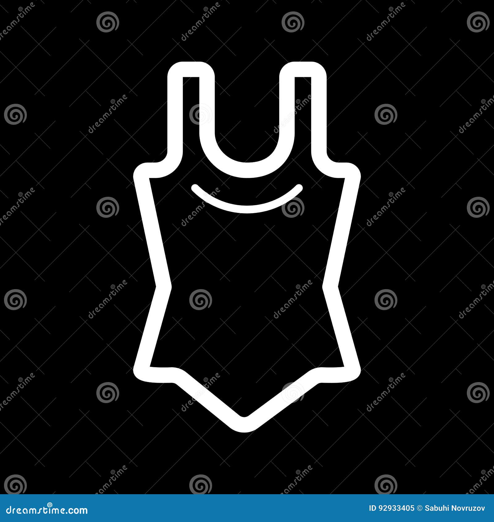 Bodysuit Vector Icon. Black and White Body Illustration. Outline Linear ...
