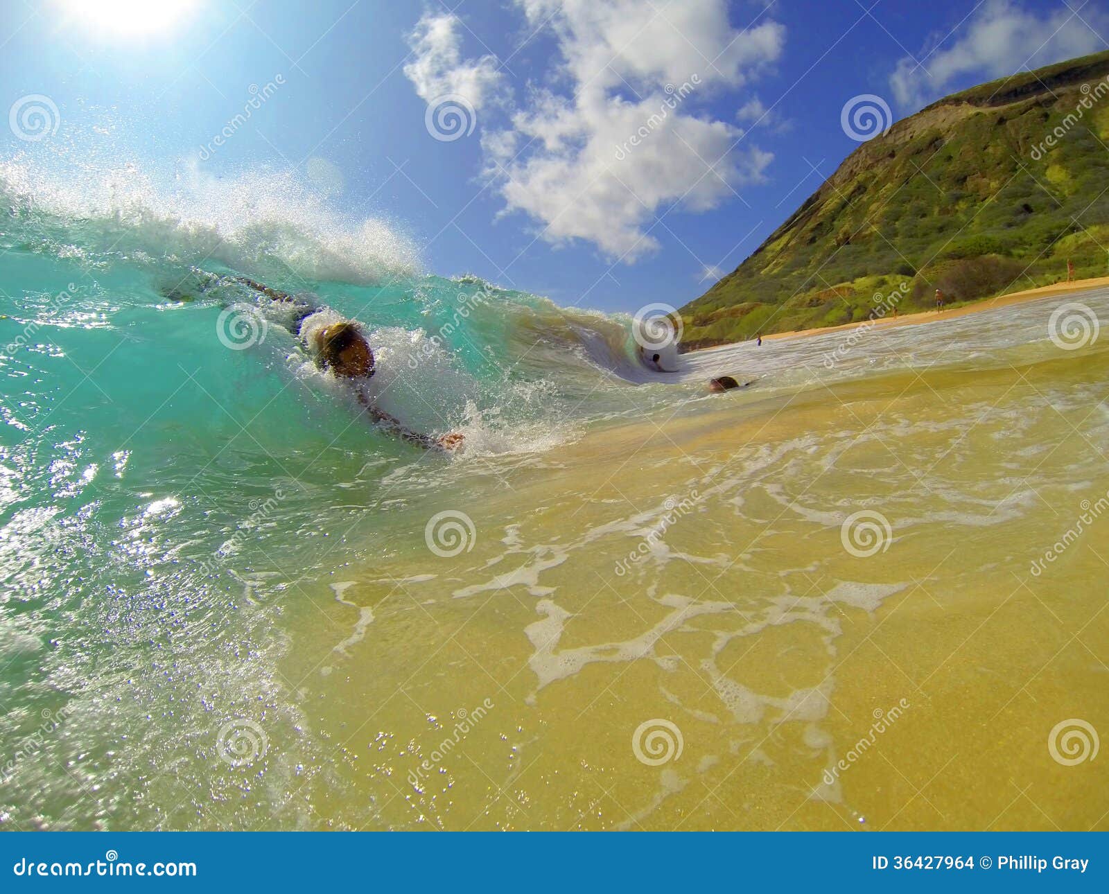 Bodysurfing Sandy Beach Hawaii Editorial Stock Image - Image of oahu ...
