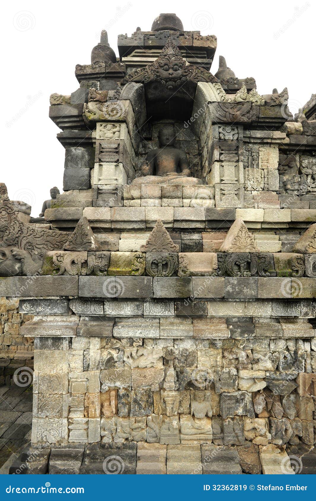 Boeddhistische Tempel Van Borobudur Op Het Eiland Java Stock Afbeelding - Image of archeologisch ...