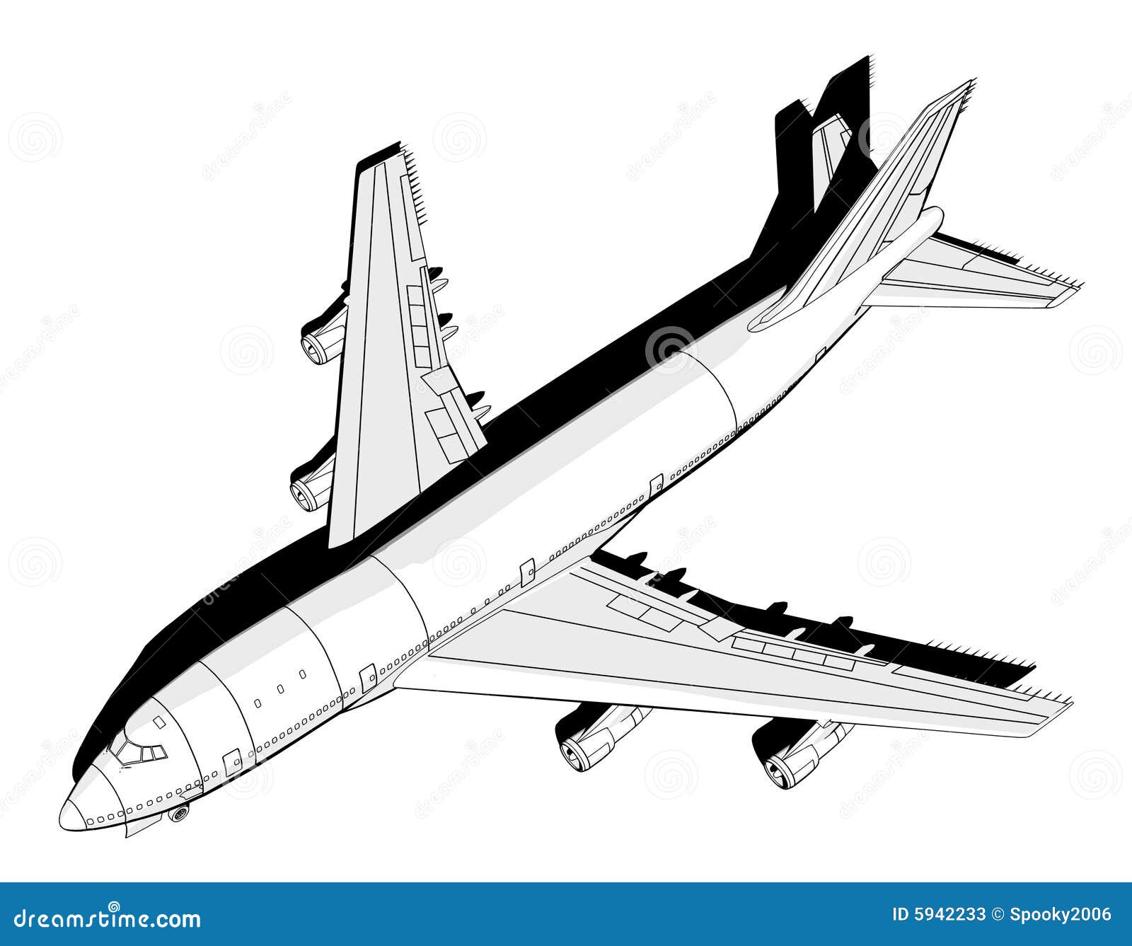 Boeing 747 stock illustration. Illustration of passenger - 5942233