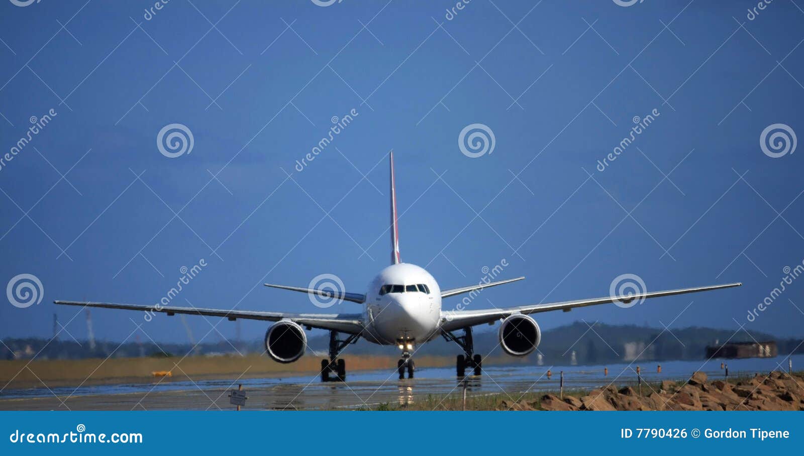 Boeing 767 jet head on stock photo. Image of blue, plane - 7790426