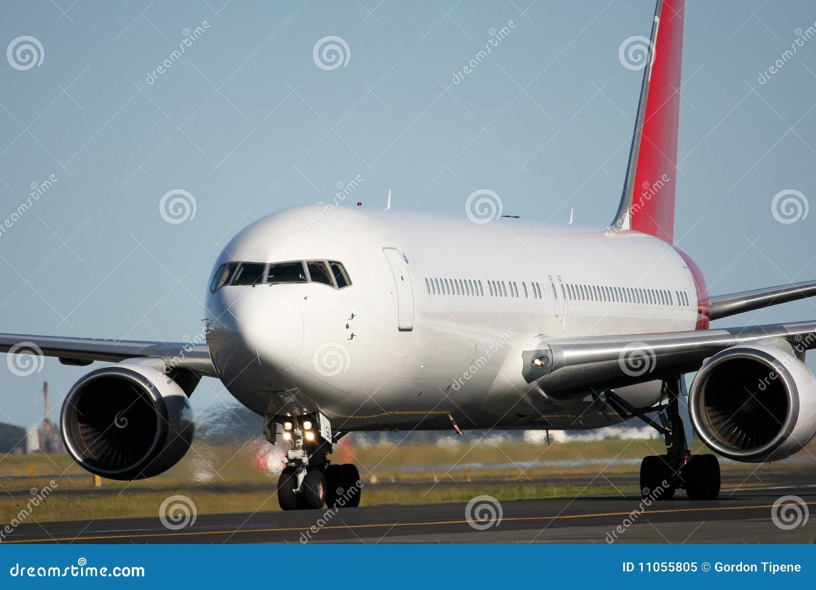 Boeing 767 jet on runway stock image. Image of travel - 11055805