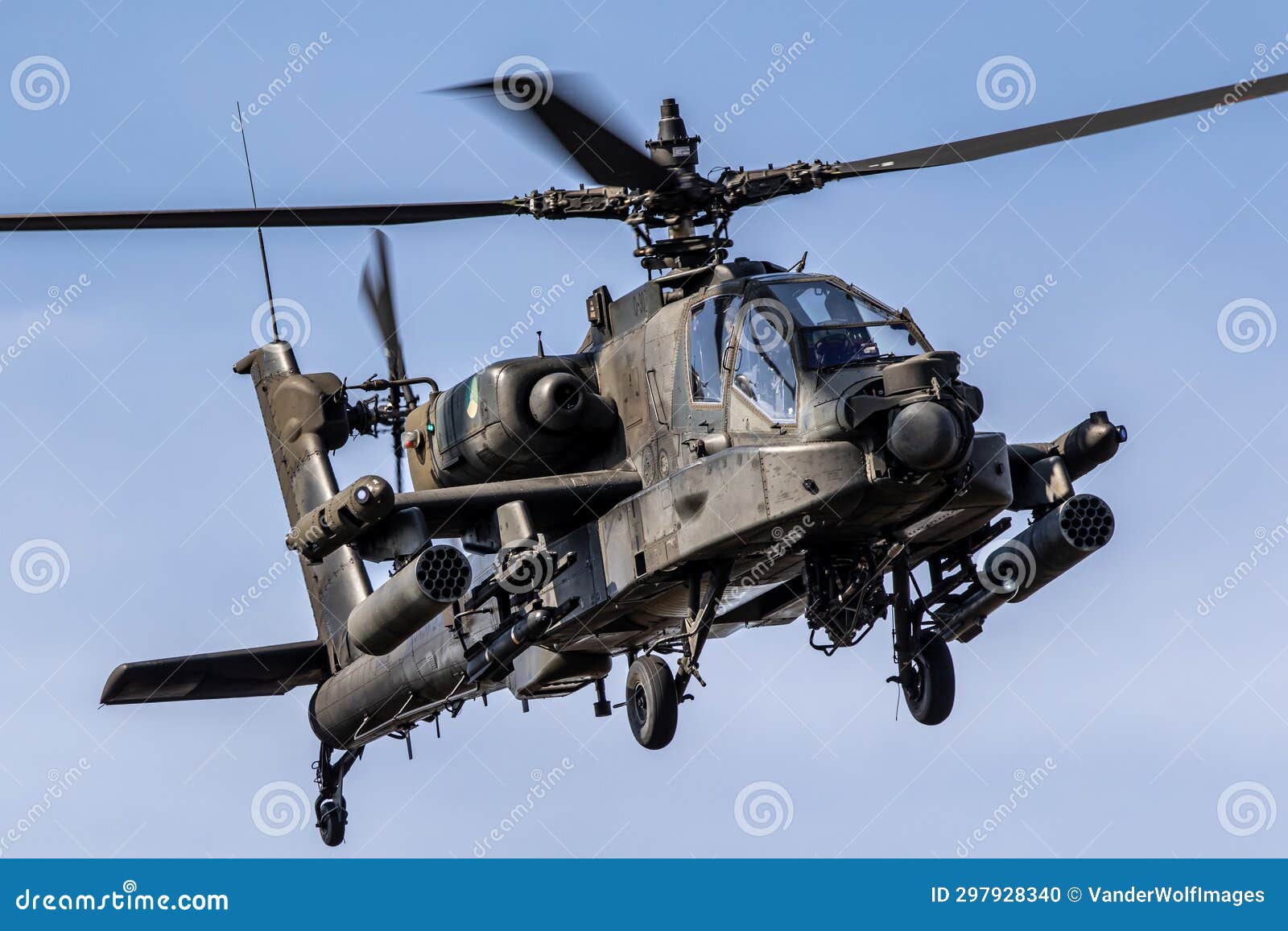 Boeing AH-64D Apache Attack Helicopter in Flight. Veluwe, the ...