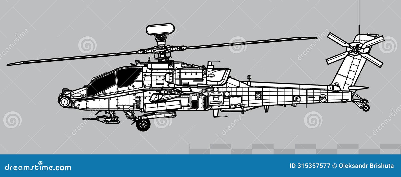 Attack Apache Longbow Helicopter Gunship Engaging A Target Firing Its ...
