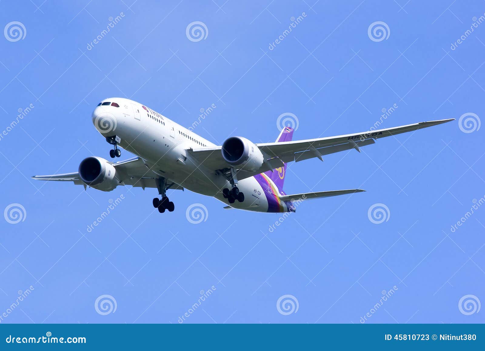 Boeing 787-800 Dreamliner HS-TQA De Thaiairway Foto de archivo ...
