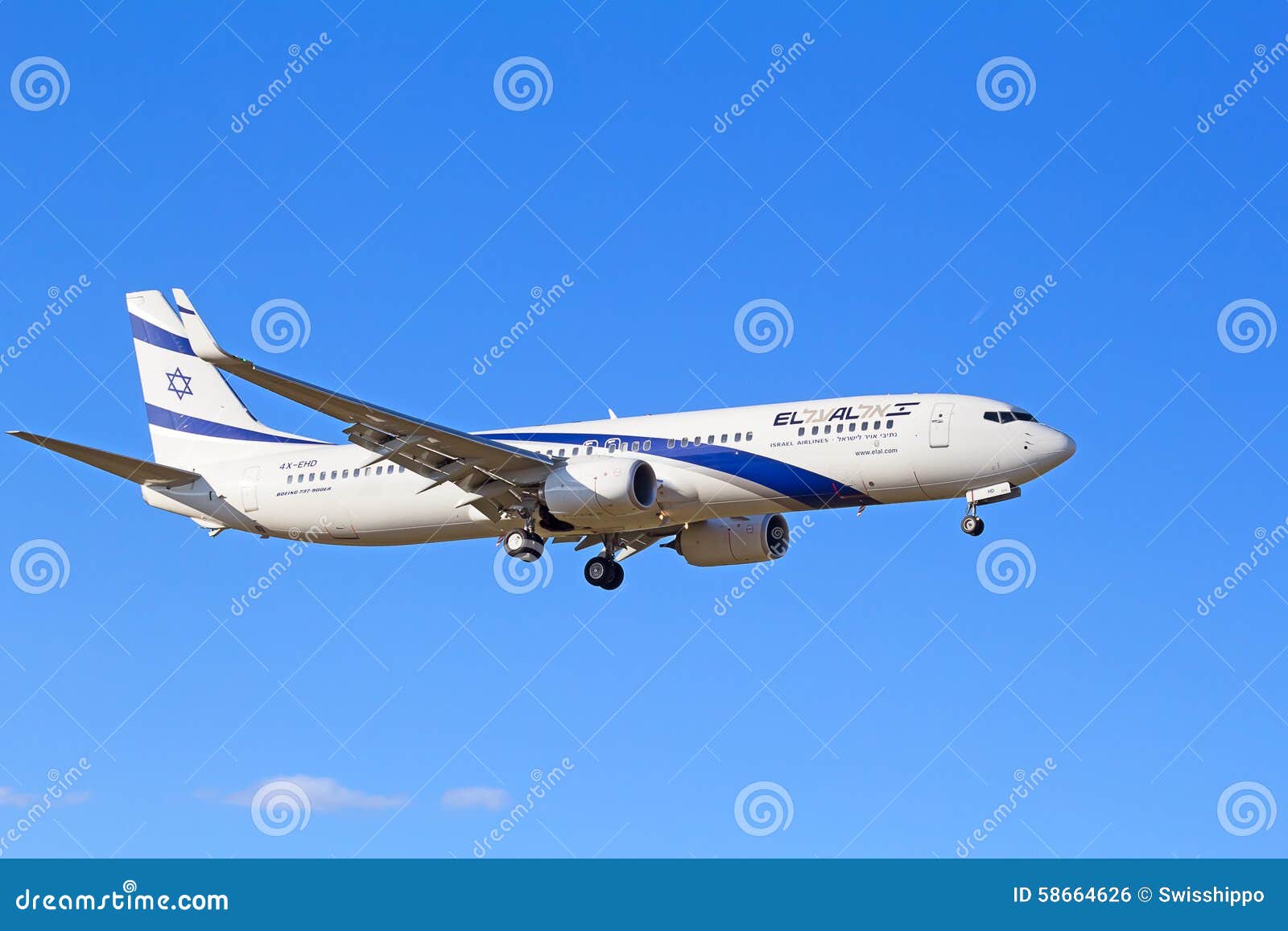 Boeing-737 El Al redactionele foto. Image of lang, blauw - 58664626