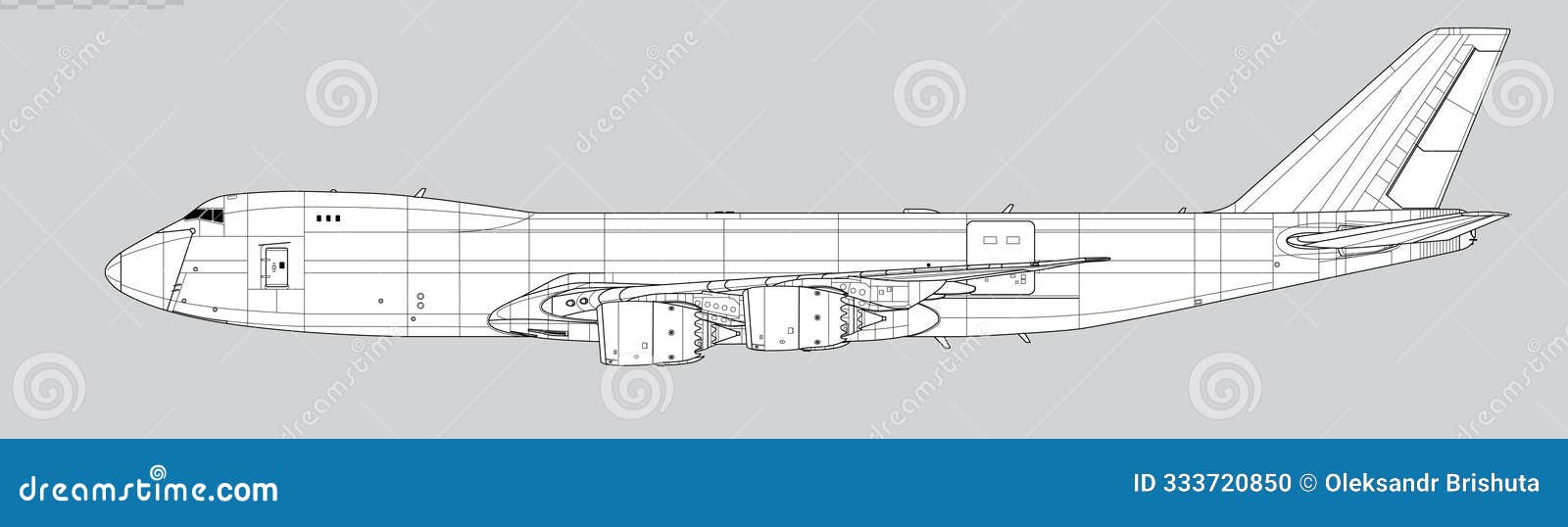 Boeing 747-8 Freighter. Vector Drawing of Long-range Cargo Jet Aircraft ...
