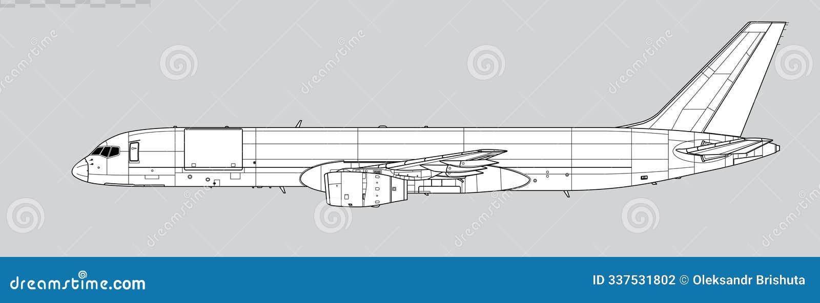 Boeing 757-200PF Freighter. Vector Drawing Of Cargo Jet Aircraft ...
