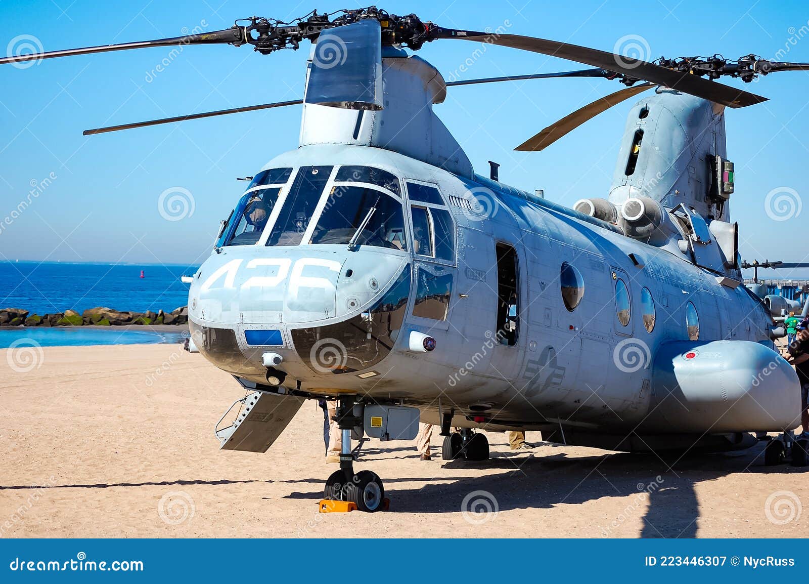 Boeing Vertol Ch 46 Sea Knight Of The United States Marine Corps Landed