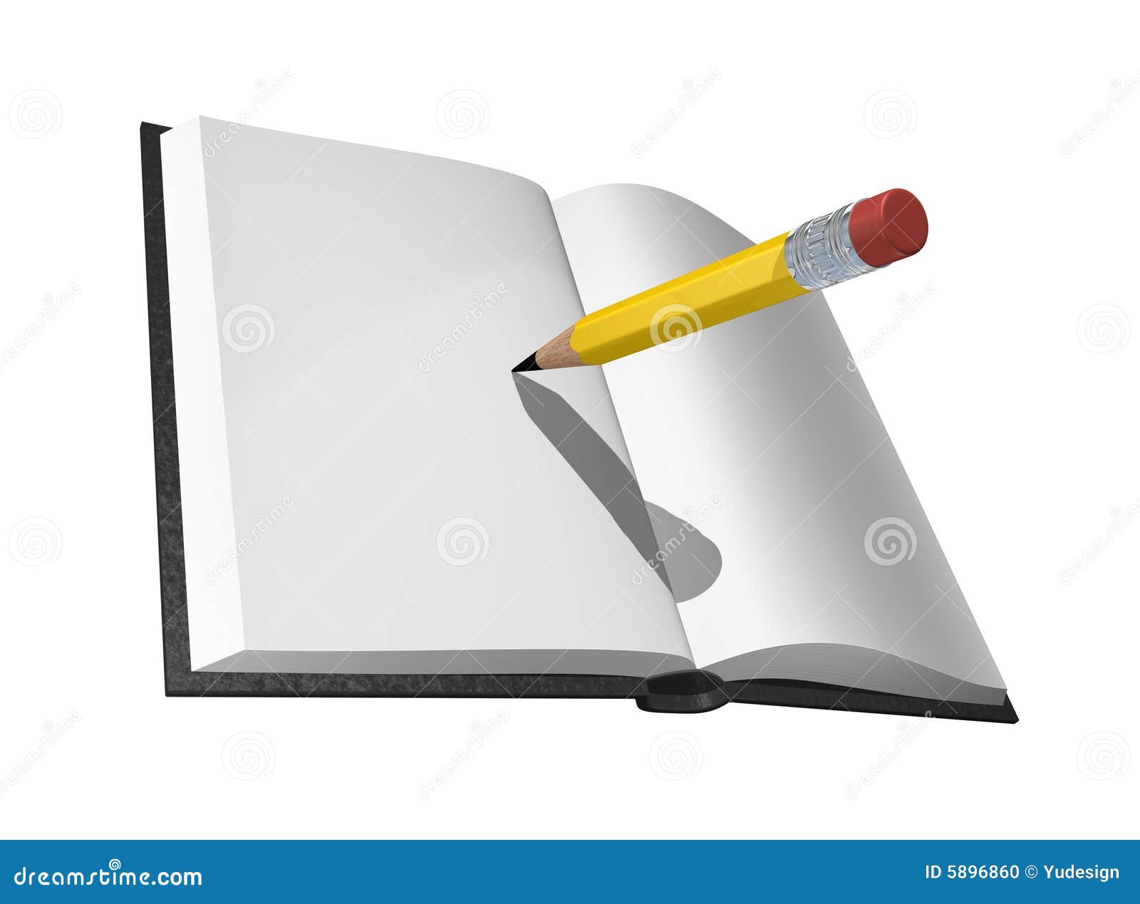 Boek en potlood stock illustratie. Illustration of boek - 5896860